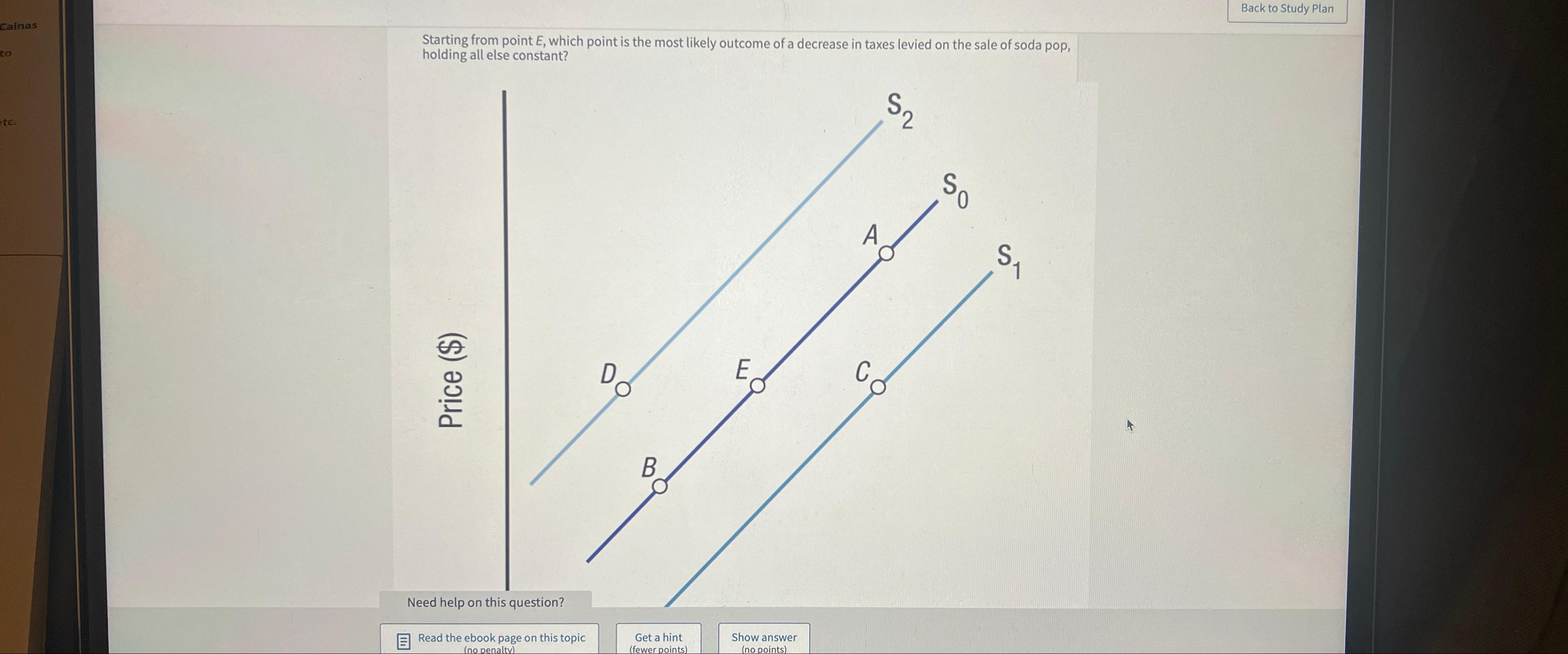 Solved Back to Study Plan\\nStarting from point E, which | Chegg.com