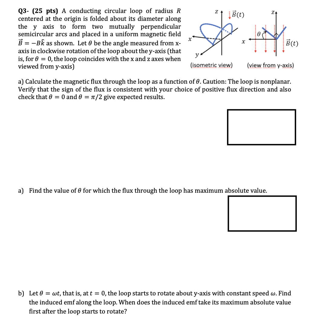 Solved Q3- (25 ﻿pts) ﻿A conducting circular loop of radius | Chegg.com