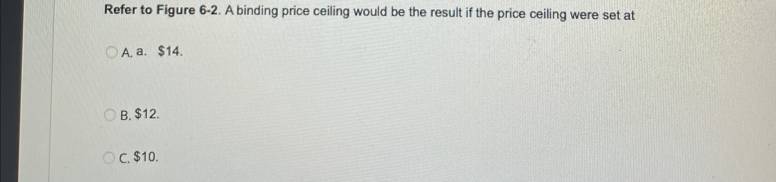 Solved Refer to Figure 6-2. ﻿A binding price ceiling would | Chegg.com