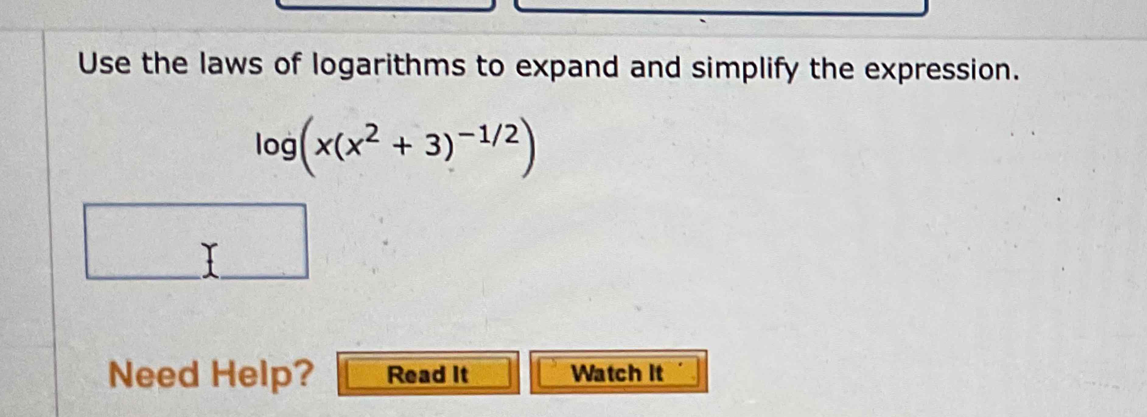 Solved Use the laws of logarithms to expand and simplify the | Chegg.com