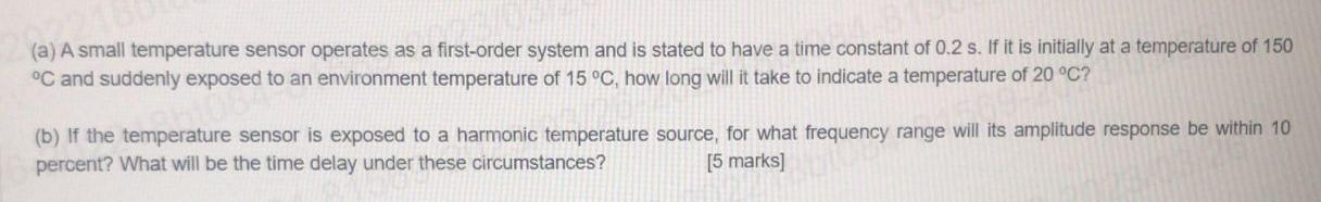 Solved (a) A small temperature sensor operates as a | Chegg.com