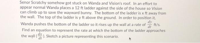 Solved Senor Scratchy somehow got stuck on Wanda and | Chegg.com