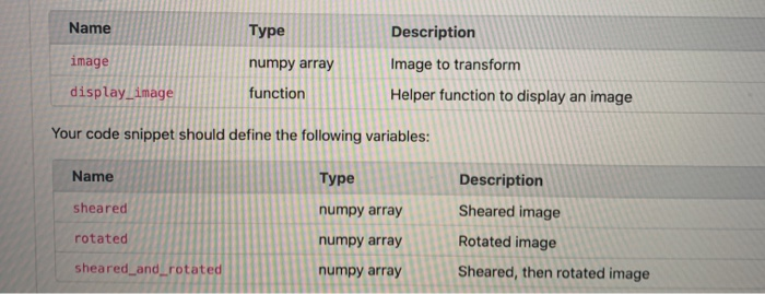 Solved can someone tell me how i would shear an image with | Chegg.com