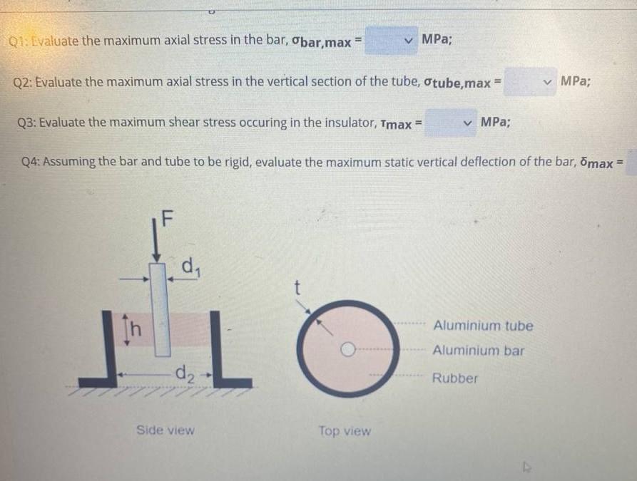 Solved Question 4 A circular shock absorber, as shown in the | Chegg.com