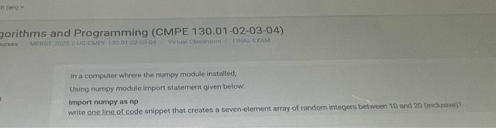 Solved jorithms and Programming (CMPE 130.01-02-03-04) In a | Chegg.com