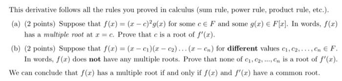 Solved This derivative follows all the rules you proved in | Chegg.com