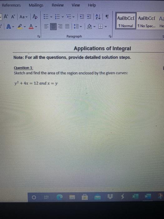 Solved References Mailings Review View Help Eeeee A Ă Aar