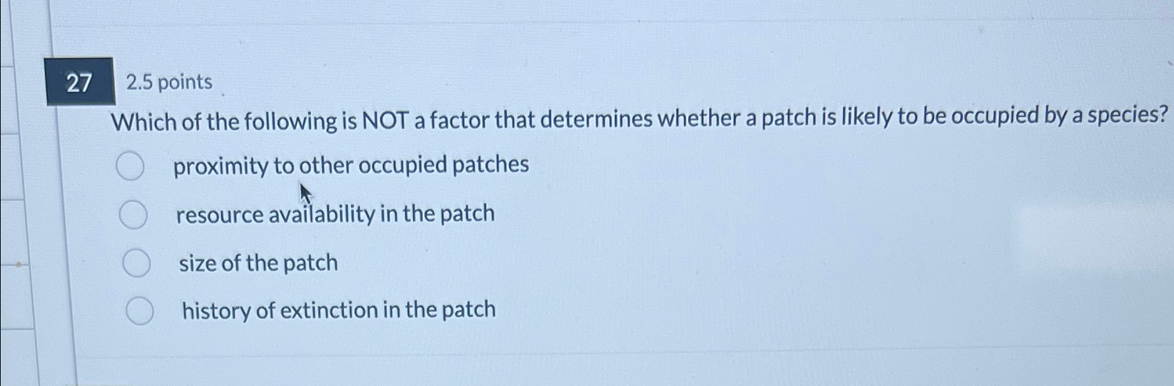 Solved 272.5 ﻿pointsWhich of the following is NOT a factor | Chegg.com