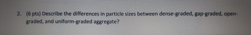 Solved 2. (6 pts) Describe the differences in particle sizes | Chegg.com