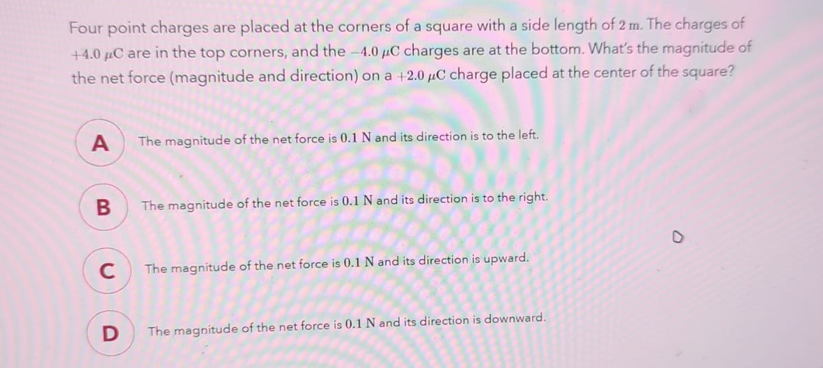 Solved Four point charges are placed at the corners of a | Chegg.com