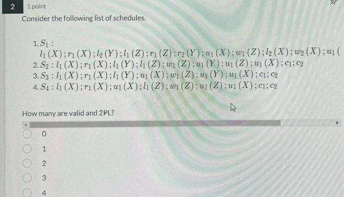 Consider the following schedule: | Chegg.com