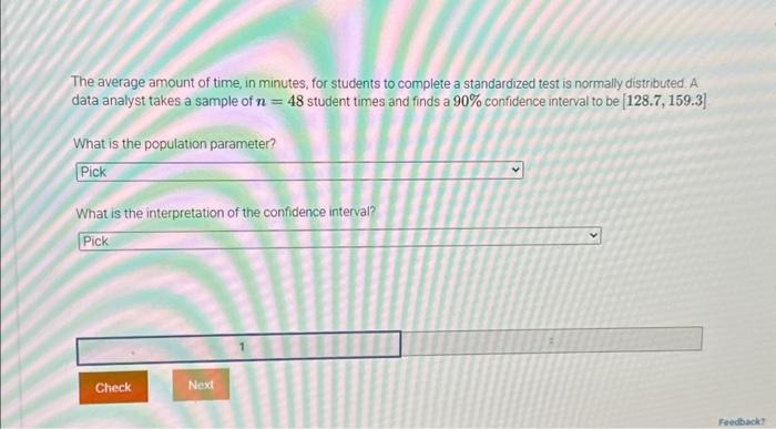 Solved The average amount of time, in minutes, for students | Chegg.com