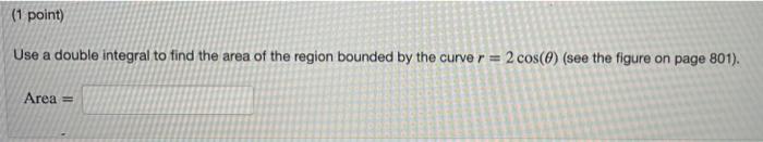 Solved Use a double integral to find the area of the region | Chegg.com