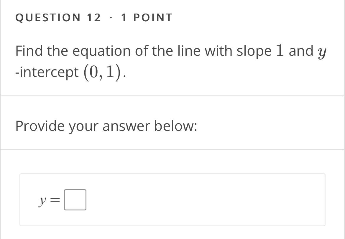 Solved QUESTION 12*1 ﻿POINTFind the equation of the line | Chegg.com