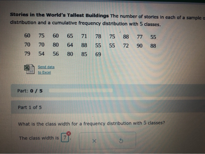 Solved Stories in the World Tallest Buildings The number of | Chegg.com