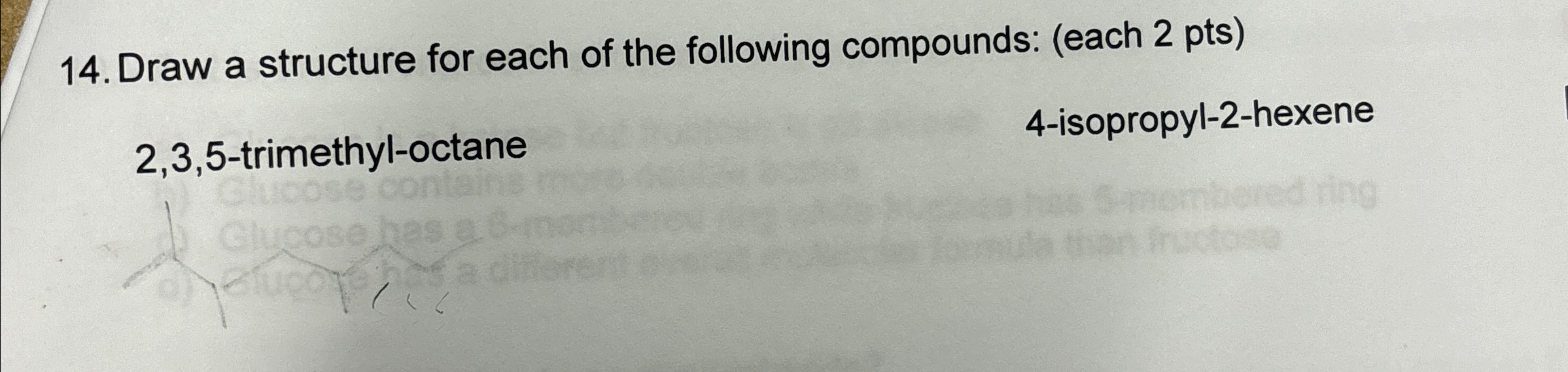 Solved Draw A Structure For Each Of The Following Compounds