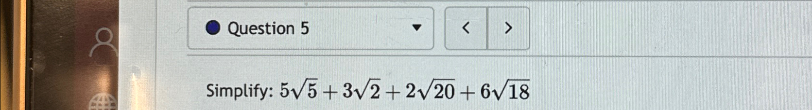 Solved Question 5Simplify: 552+322+2202+6182 | Chegg.com