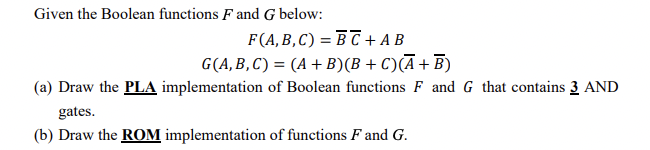 Solved Given the Boolean functions F ﻿and G | Chegg.com