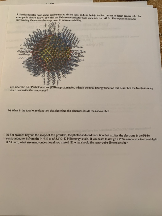 Solved 5. Semiconductor nano-cubes can be used to absorb | Chegg.com