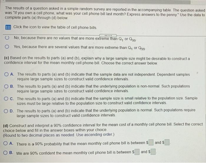 Solved The results of a question asked in a simple random | Chegg.com