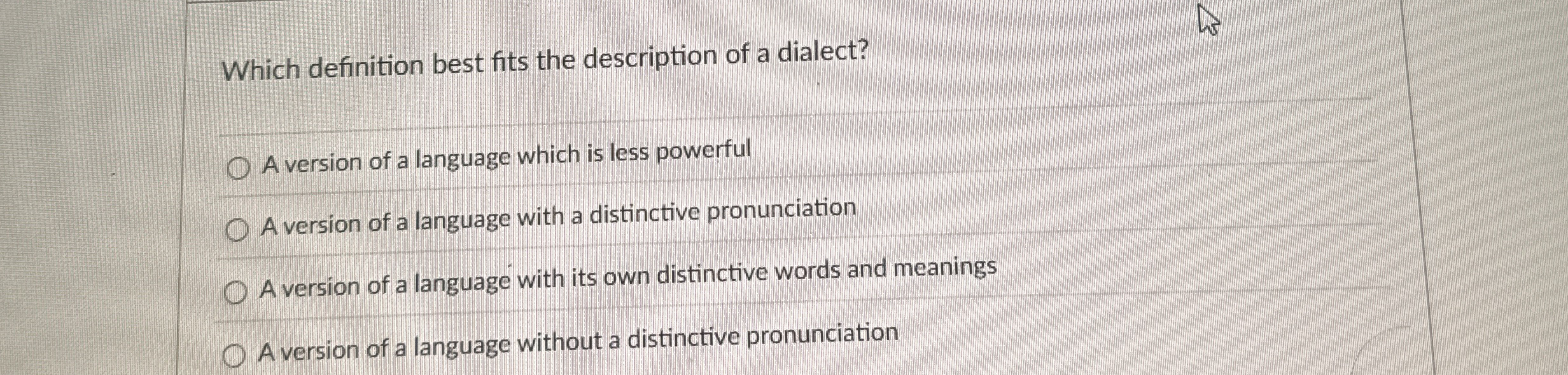 Solved Which definition best fits the description of a | Chegg.com