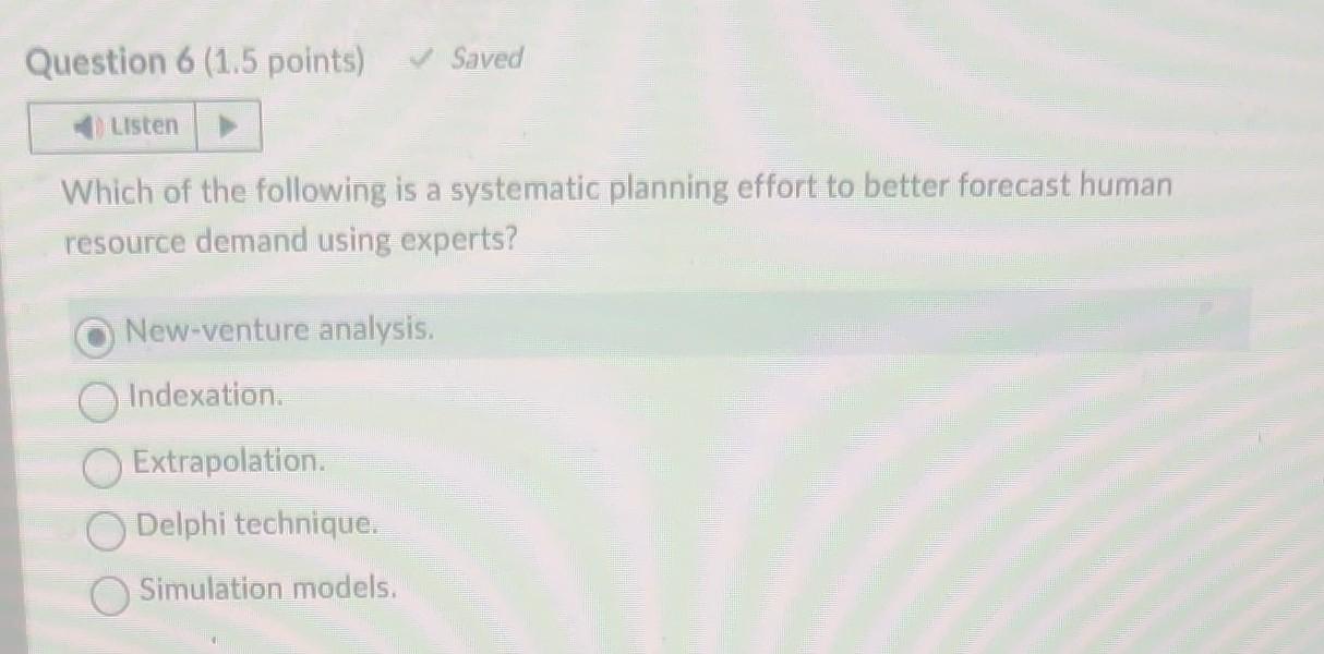 Solved Which of the following is a systematic planning | Chegg.com
