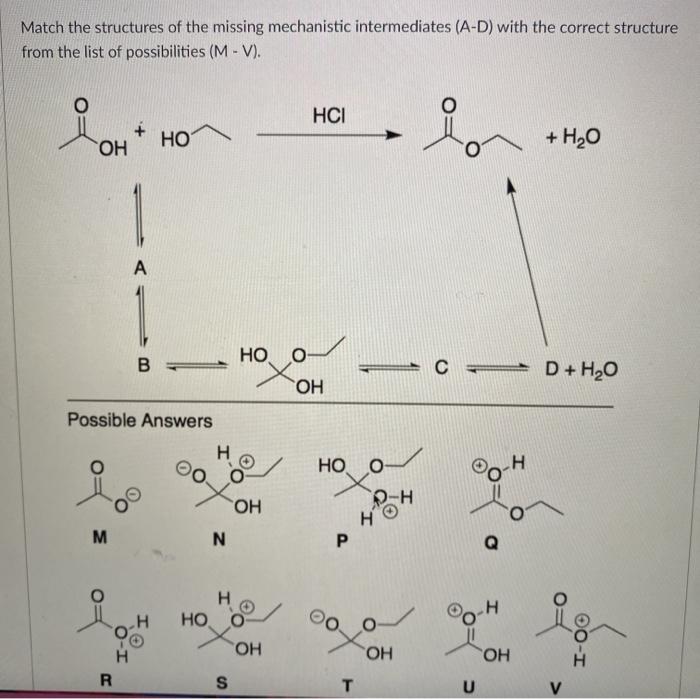 Solved Match the structures of the missing mechanistic | Chegg.com