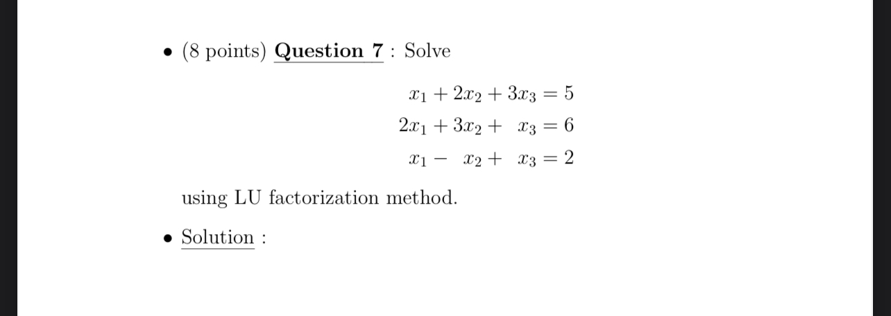 Solved (8 points) Question 7 : | Chegg.com Solved (8 points) Question 7 : | Chegg.com