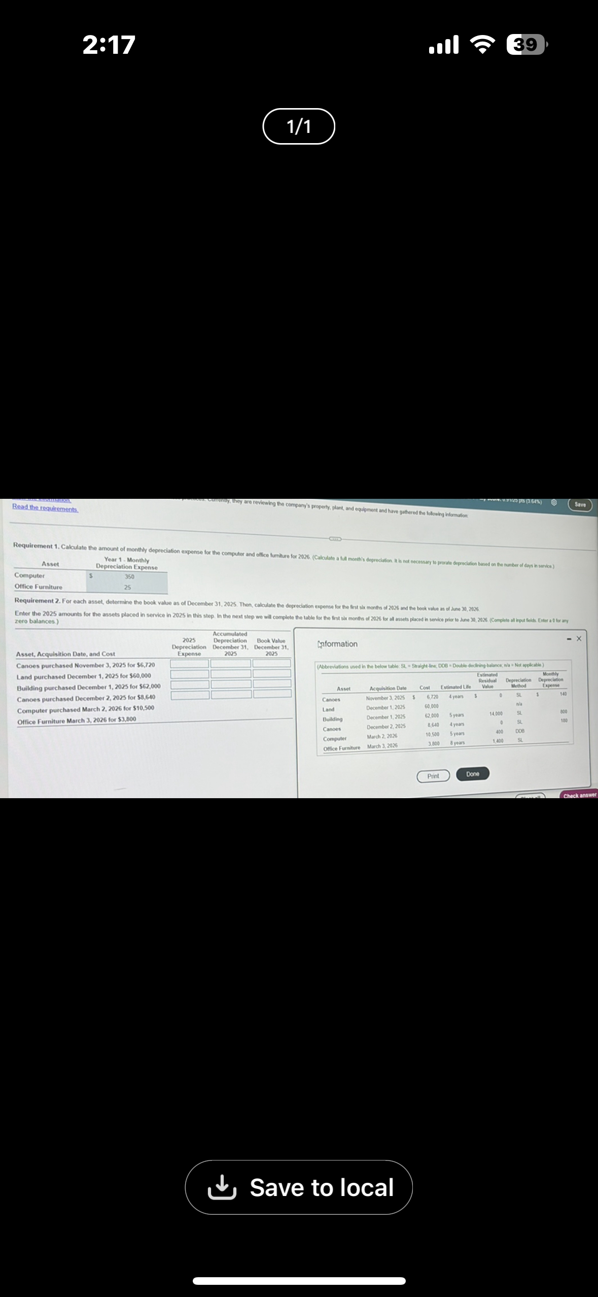 Solved 2:17391/1Read the requirementsdarr Save to local | Chegg.com