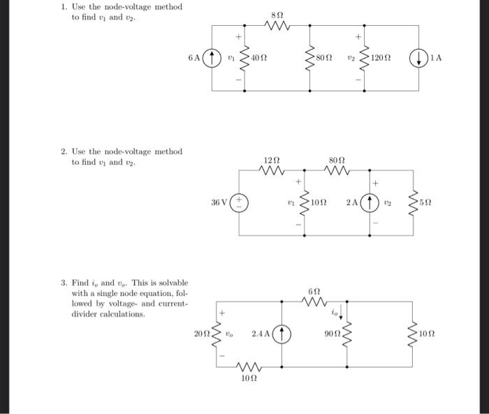 Solved 1 Use The Node Voltage Method To Find V1 And V2 2 3149