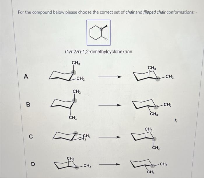 Solved For the compound below please choose the correct set | Chegg.com
