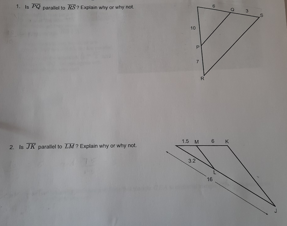 Solved Is ?bar (PQ) ﻿parallel to ?bar (RS) ? ﻿Explain why or | Chegg.com