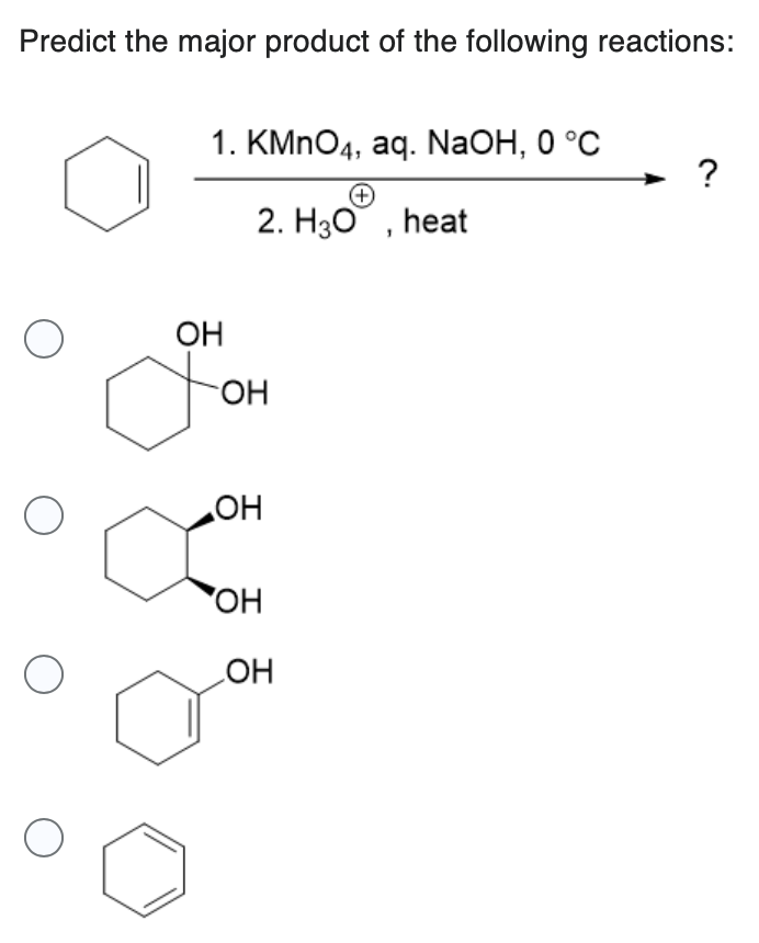 Solved Predict the major product of the following reactions: | Chegg.com