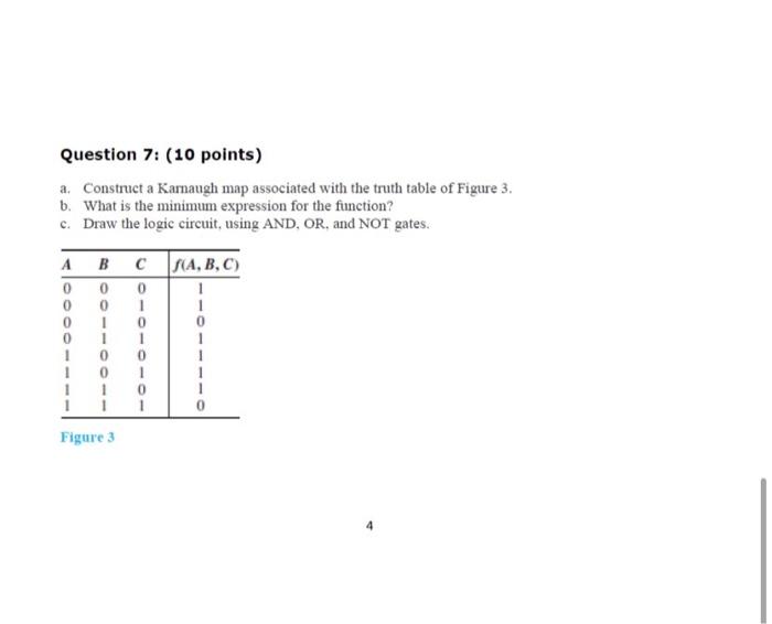 Solved Question 7 10 Points A Construct A Karnaugh Map 4921