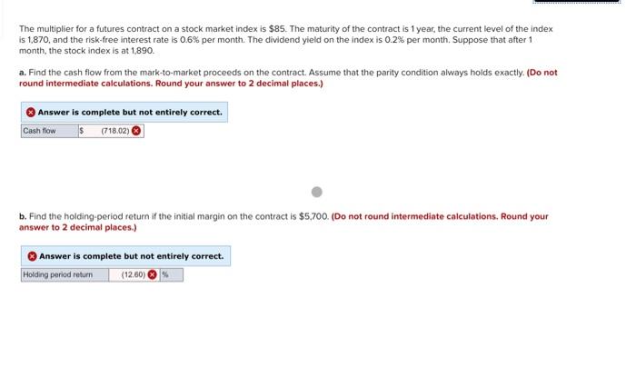Solved The multiplier for a futures contract on a stock | Chegg.com