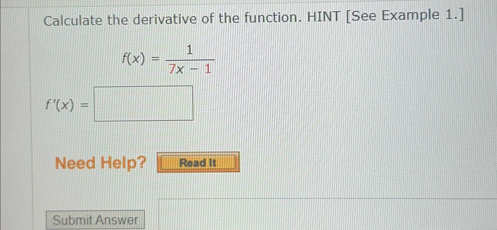 Solved Calculate the derivative of the function. HINT [See | Chegg.com