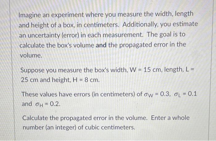 Solved Find the propagated percent error in S, if S = x - y. | Chegg.com