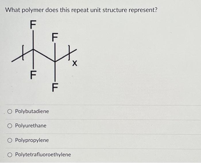 Solved What polymer does this repeat unit structure | Chegg.com