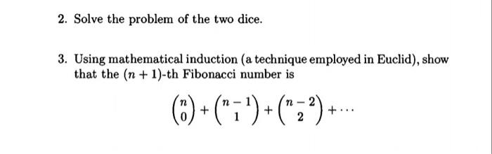 Solved 2. Solve the problem of the two dice. 3. Using | Chegg.com