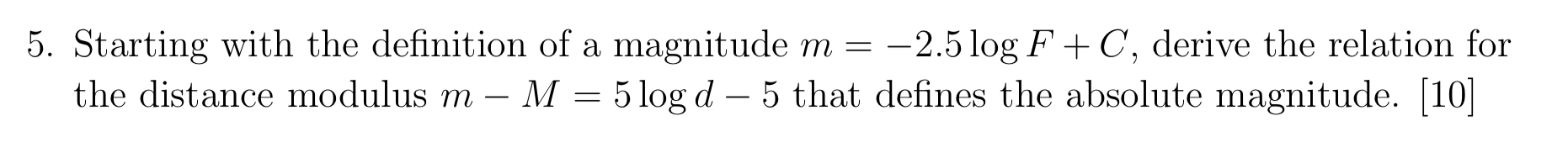 Solved Starting with the definition of a magnitude | Chegg.com