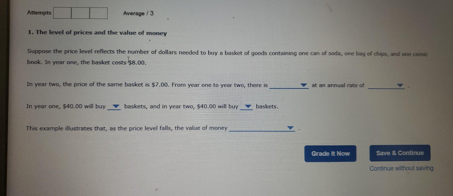Solved 1. The level of prices and the value of money Suppose | Chegg.com