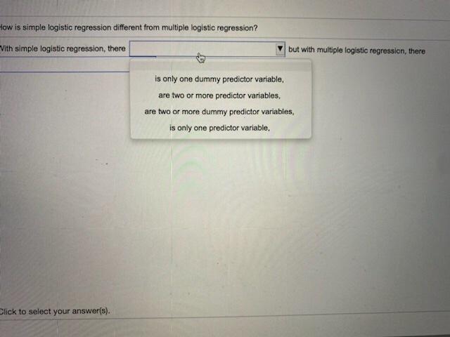 Solved How is simple logistic regression different from | Chegg.com