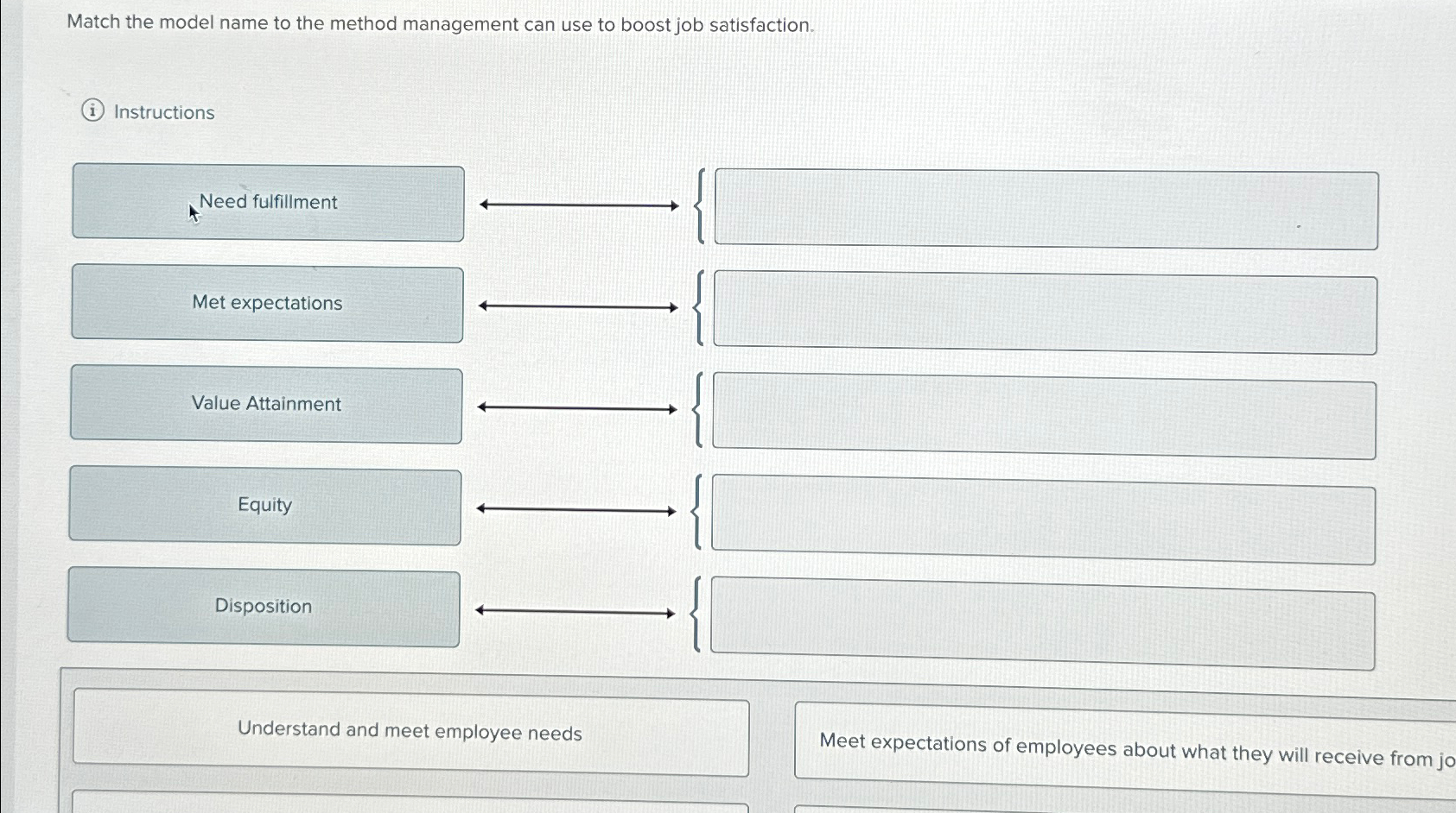 Solved Match the model name to the method management can use | Chegg.com