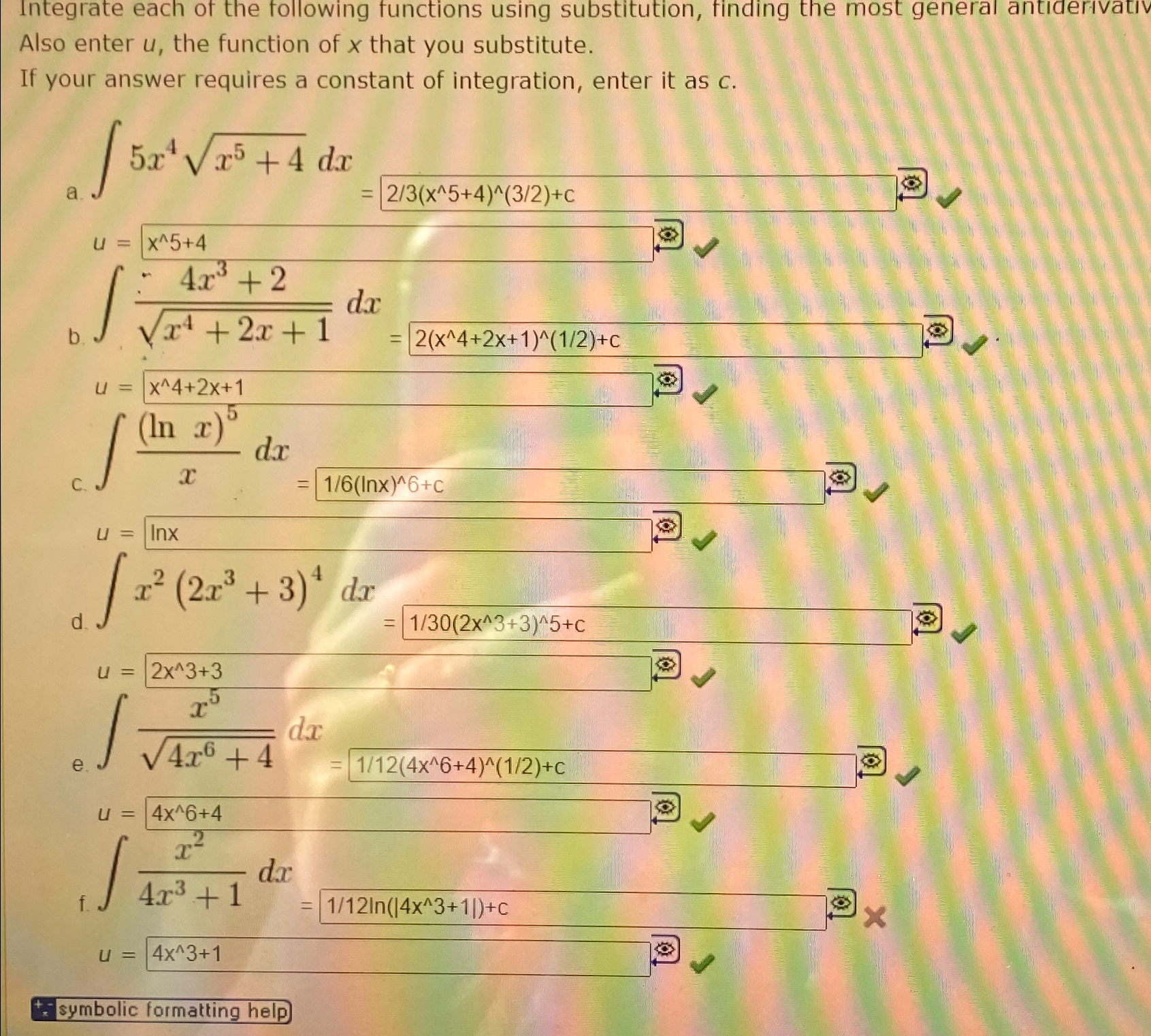 Solved Integrate each of the following functions using | Chegg.com