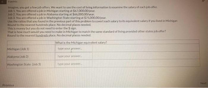 Solved 6 points Use the data you gathered in Part 1 to | Chegg.com
