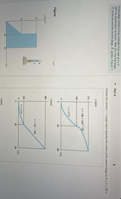 Solved A two-stage rocket is fired vertically from rest at | Chegg.com