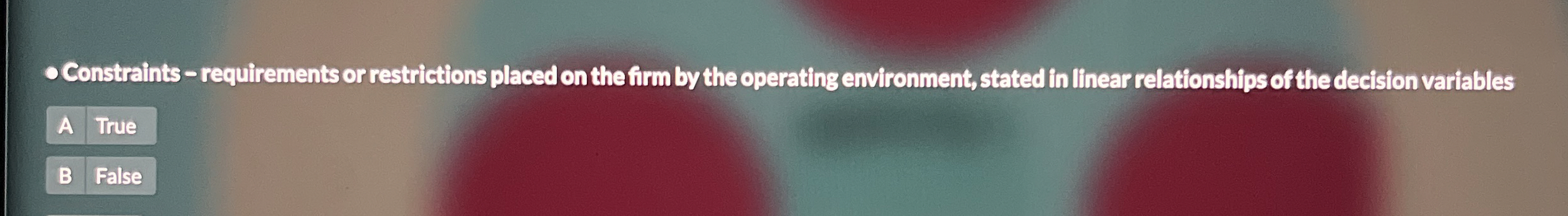 Solved Constraints - ﻿requirements or restrictions placed on | Chegg.com