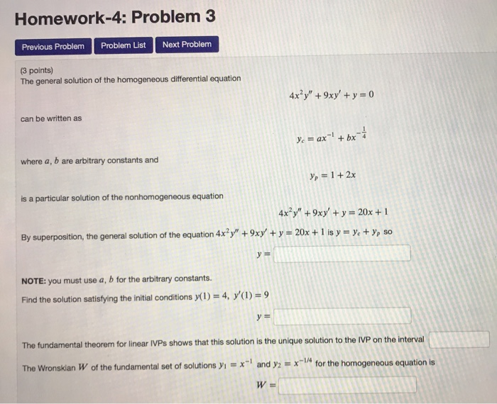 Solved Homework-4: Problem 3 Previous Problem Problem List | Chegg.com
