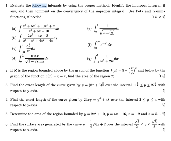 Solved Evaluate the following integrals by using the proper | Chegg.com