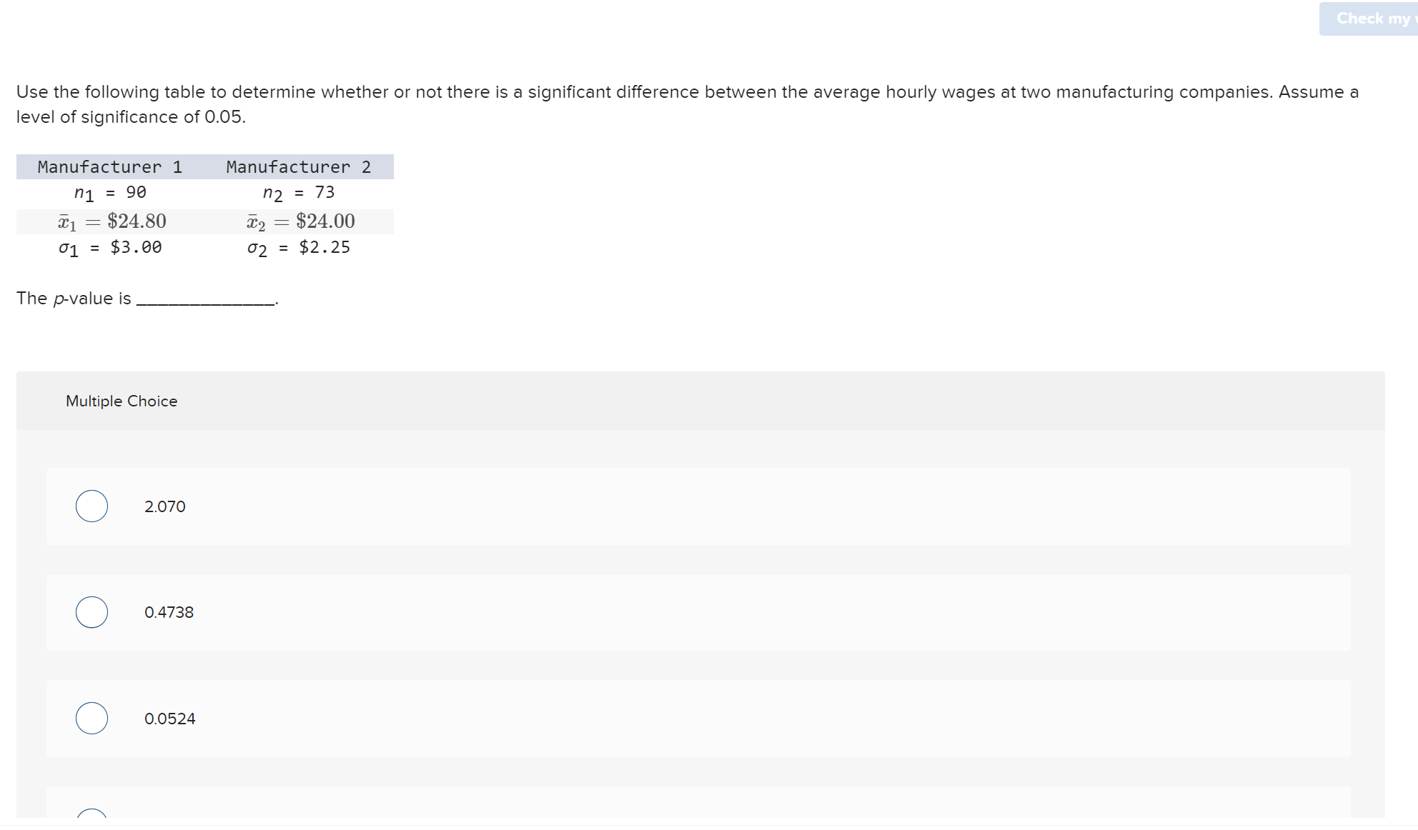 Solved Use the following table to determine whether or not | Chegg.com